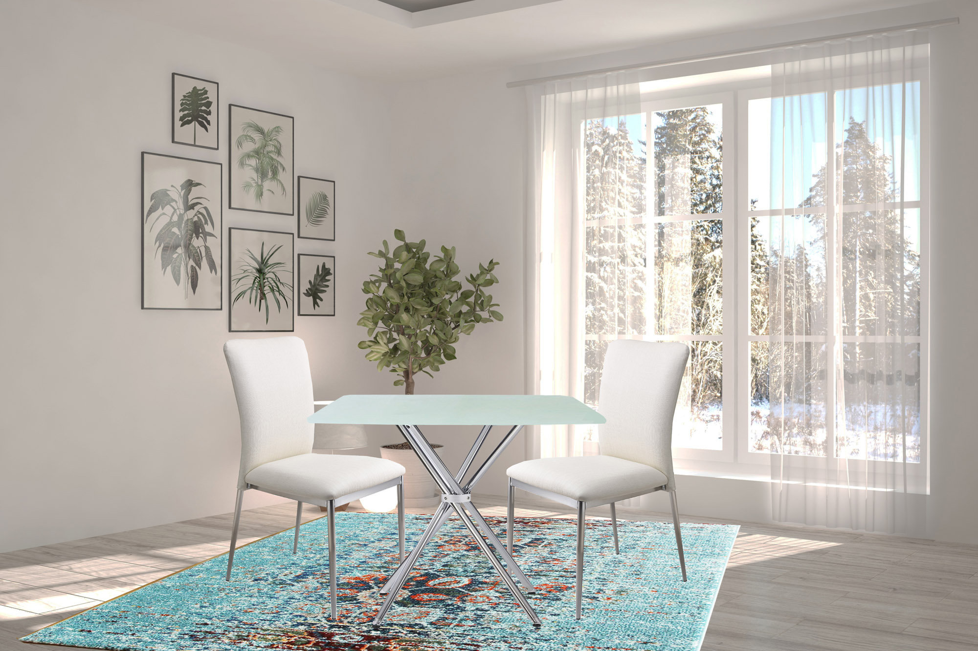 Ivy Bronx 3 Pieces 36" Inch Contemporary Elegance Squared Dining Set - Wayfair Canada